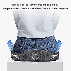 BUZZNN Memory Foam Seat Cushion for Office Chair - Office Chair Cushion, Car Seat Cushion, Ergonomic Design, Coccyx Cushion Pads for Tailbone Pain, Sciatica Relief Pillow (Color : Green)