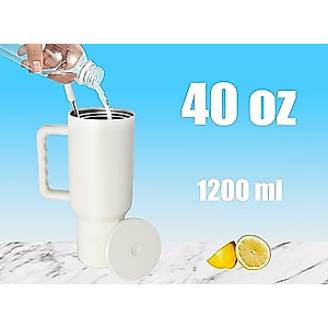 YOUEXPERT 40 oz Tumbler with Handle and Straw Lid，100% leak proof Stainless Steel Tumbler with Lid and Straw Travel Tumblers, Car Mug Outdoor Sports Travel Cup Gift 40oz Tumblers - black