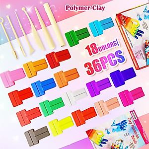 Titoclar Arts and Crafts for Kids Girls Ages 8-12 6-8 4-8 4-6 - Make Your Own Clay Handprint Bowls, Classroom Must Haves Crafts for Kids Birthday Gifts for 4 5 6 7 8 9 10 Year Old Girl (18 Colors)