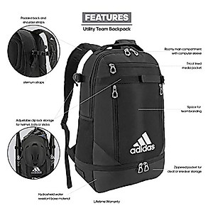 adidas Unisex Utility Team Backpack, Black/Silver, ONE SIZE