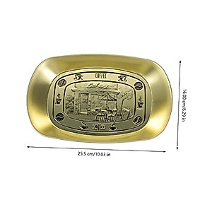 Cabilock Pastry Tray Cupcake Stand Tinplate Fruit Plate Golden Thicken Tray Decorative Tray Cake Plate Server