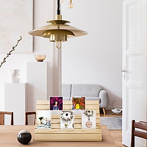 Yookeer Wooden Earring Display Stand, Jewelry Organizer, Rustic Wooden Business Card Holder, Table Displays for Shows, 11.02 x 7.48 inches