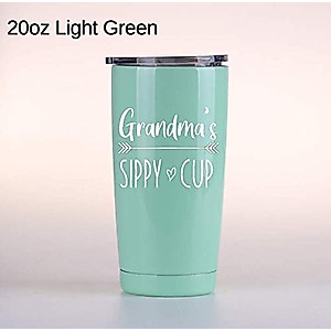 Grandma's Sippy Cup 20oz Stainless Steel Insulated Tumbler Gifts for Grandma Best Grandma Mimi Nana Gifts Grandmas Sippy Cup Grandma Tumbler First Time Grandma Gifts Grandma Shower Gifts Best Grammy