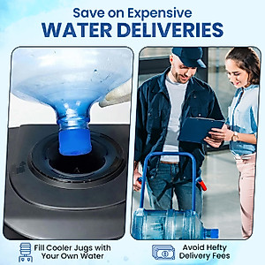 [10 Pack] USA Made 3 & 5 Gallon Water Bottle Caps - Spill Proof 5 Gallon Water Jug Cap fits 2, 3, 5, 6 Gallon Water Jugs - 5 Gallon Water Jug Lid - Lids for 5 Gallon Jug Cap, 3 Gallon Water Jug Cap