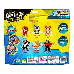 Heroes of Goo JIT Zu Minis Sonic 6 Pack - Collectible Stretchy Minis, 6 Stretchy Sonic Characters