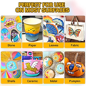 NICETY 72 Colors Acrylic Paint Pens Paint Markers, Extra Fine Tip Point Acrylic Paint Pens for Rock Painting, Canvas, Wood, Ceramic, Glass, Stone, Fabric, DIY Crafts & Art Supplies