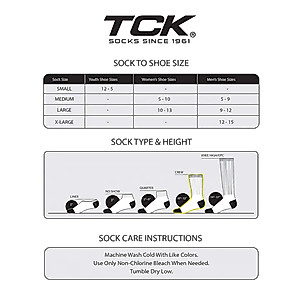 TCK 6 Pair Work & Athletic Crew Socks (Black, Large)