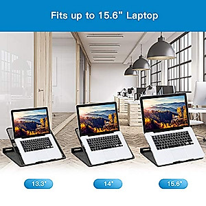 HUANUO Adjustable Laptop Stand Riser for Desk, Fits Up to 15.6 inch Notebook, Mesh Ventilated Laptop Cooling Stand with 8 Tilt Levels
