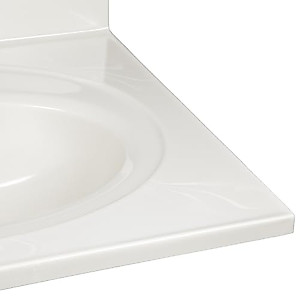 31 Inch Cultured Marble Vanity Top with Backsplash, Improved Package, Ivory – Design House, 586289