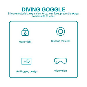 BESPORTBLE Single Lens Snorkel Retro Oval Glass Silicone Scuba Dive Anti- Fog Anti- Leak Wide Vision Diving Swimming Goggles for Men Women