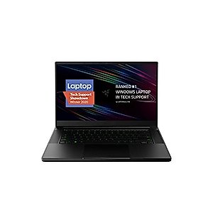 Razer Blade 15 Base Gaming Laptop 2020: Intel Core i7-10750H 6-Core, NVIDIA GeForce GTX 1660 Ti, 15.6" FHD 1080p 144Hz, 16GB RAM, 256GB SSD, CNC Aluminum, Chroma RGB Lighting, Thunderbolt 3, Black