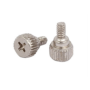uxcell Computer PC Case Metal Flat Head Knurled Thumb Screw M3.5x6mm Silver Tone 25pcs