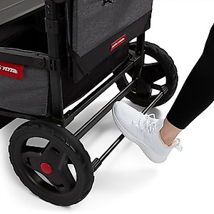 Radio Flyer Voya Stroller Wagon, 4 Seater Wagon Stroller for Kids with Low Sides, Baby Stroller Wagon, Quad Stroller