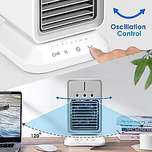 Car Air Conditioner, 3 Wind Speeds,3 Spray Modes Air-Conditioners 2/4 H Timer,120° Oscillating Aircon Cheap for Room Office