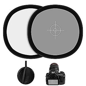 Sedremm Gray/White Balance Card,12x12 Inch (30x30cm) Portable Focus Board Two Sides Double Face 18% Grey/White Balance Reference Card with Carry Pouch for Canon Nikon Sony