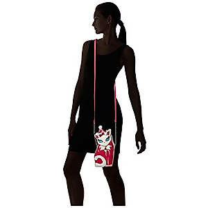 Betsey Johnson Kitsch Holiday Kitty Crossbody Bag, Pink Multi