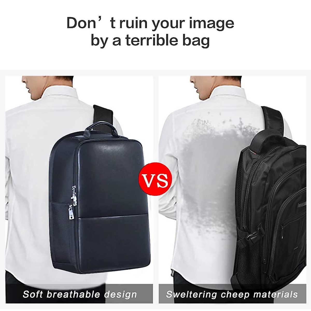 BOPAI Anti-Theft Business Backpack 15.6 Inch Laptop Water-Resistant with USB Port Charging Travel Backpack Anti-Glare Functional Rucksack Light-Weight Backpack for Men (15.6 inch, Black)