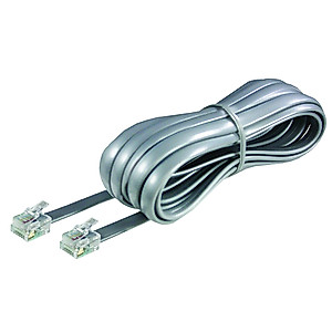 Softalk Phone Line Cord 15-Feet Silver Landline Telephone Accessory (46615)