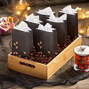 mDesign Wide Bamboo Kitchen Cabinet & Fridge Drawer Organizer Tray - Storage Bin with Handles for Cutlery, Serving Spoons, Cooking Utensils, Appliances - Echo Collection, 8 Pack, Natural Wood