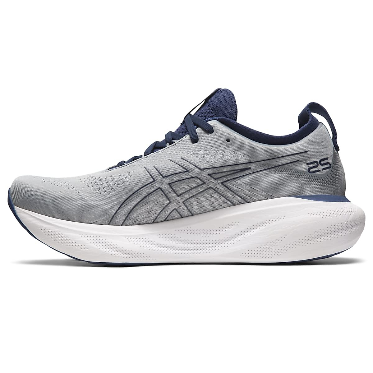 ASICS Men's Gel-Nimbus 25 Running Shoes, 9, Sheet Rock/Indigo Blue