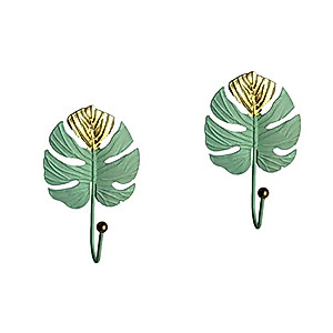 Alipis 2pcs Shaped Novel Wall Rack Mini Metal Design Key Gift Rustic for Coat Idea Art Bags Decorations Palm Multifunctional Keys Mounted Hooks Shape Leaf Hanger Tropical Towel Bathroom