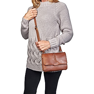 Lady Conceal Concealed Carry Jolene Leather Crossbody Organizer (Mahogany)