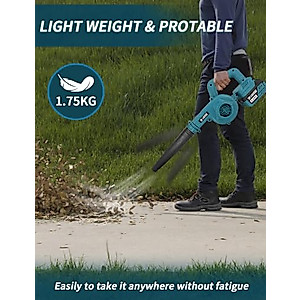 Cordless Leaf Blower，with 21V 3.0 Ah Lithium Battery Powered,High Power and Portability,Patio/Deck/Garden Cleaning, Garage Dusting
