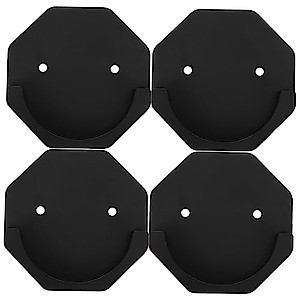 Alipis 1 Set Shower Curtain Holder Shower Curtain Hook Round Curtain Rods Shower Curtain Holders Curtain Rod Holder Simple Rod Holder Curtain Rod Mounts Abs Large Hanging Bracket Black