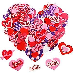 Blulu 900 Pieces Valentine's Day Heart Foam Stickers Self Adhesive Heart Shape Sticker for Wedding Valentine's Day Decoration Art Crafts