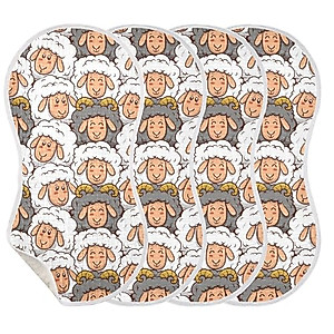 vvfelixl Cute Sheep Burp Cloths for Baby Boy Girls Baby Washcloths Burp Rags 1 Pack
