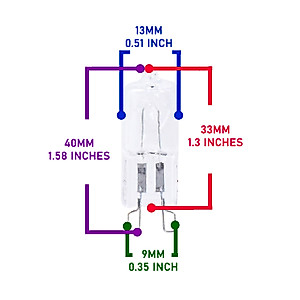 Mandala Crafts G9 Halogen Light Bulb with Looped 2 Pin Base T4 Type 25-Watt 120 Volt Dimmable Warm White Pack of 10