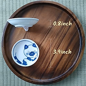 LOVE LOVE JAPAN Dessert Sushi Soy Sauce Salad Small Plate Set Ceramic Cats Design Set of 5 Made In Japan Sleeping Cat