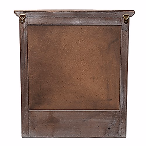 MyGift® Wall Mount Country Rustic Brown Wood Framed Memo Chalkboard Wall Organizer with 4 Key Hooks