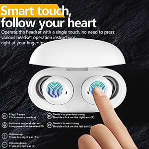 BD&M Wireless Earbuds, Bluetooth Headphones, TWS Earphones in-Ear Ear Buds Built in Mic Headset Premium Sound with Deep Bass for Workout, Gaming Sports, Work, Running, Gym