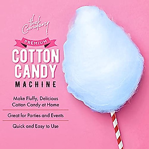 Cotton Candy Machine with Stainless Steel Bowl 2.0 - Cotton Candy Maker, 10 Cones & Sugar Scoop - Nostalgic Household Cotton Candy Machine for Kids, Birthday Party - Use with Floss Sugar, Hard Candy- By The Candery