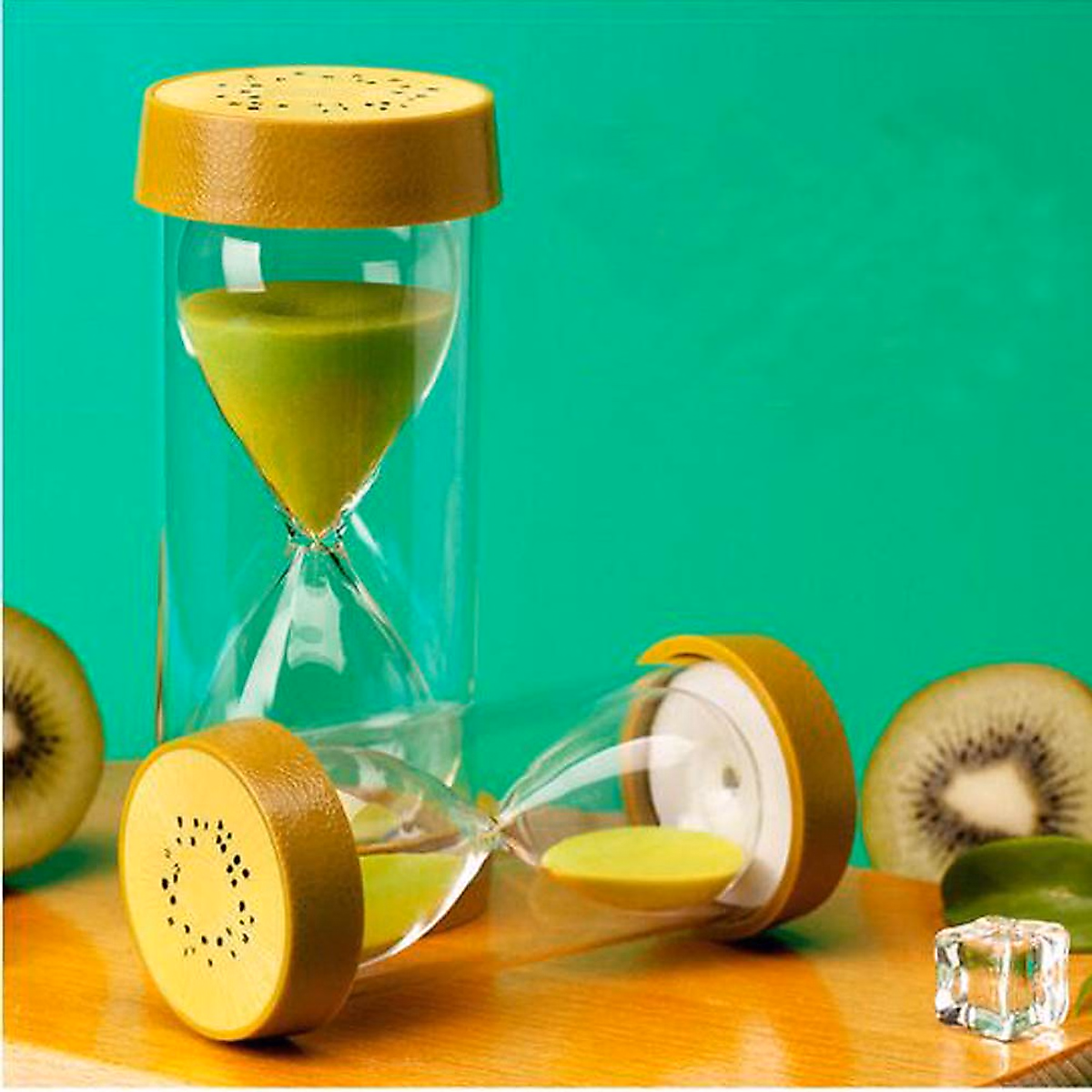 Colorful Fruit Hourglass Timer Sand Timer Sandglass Timer Sand Clock Timer for Games Classroom Home Office Kiwi Fruit 30mins