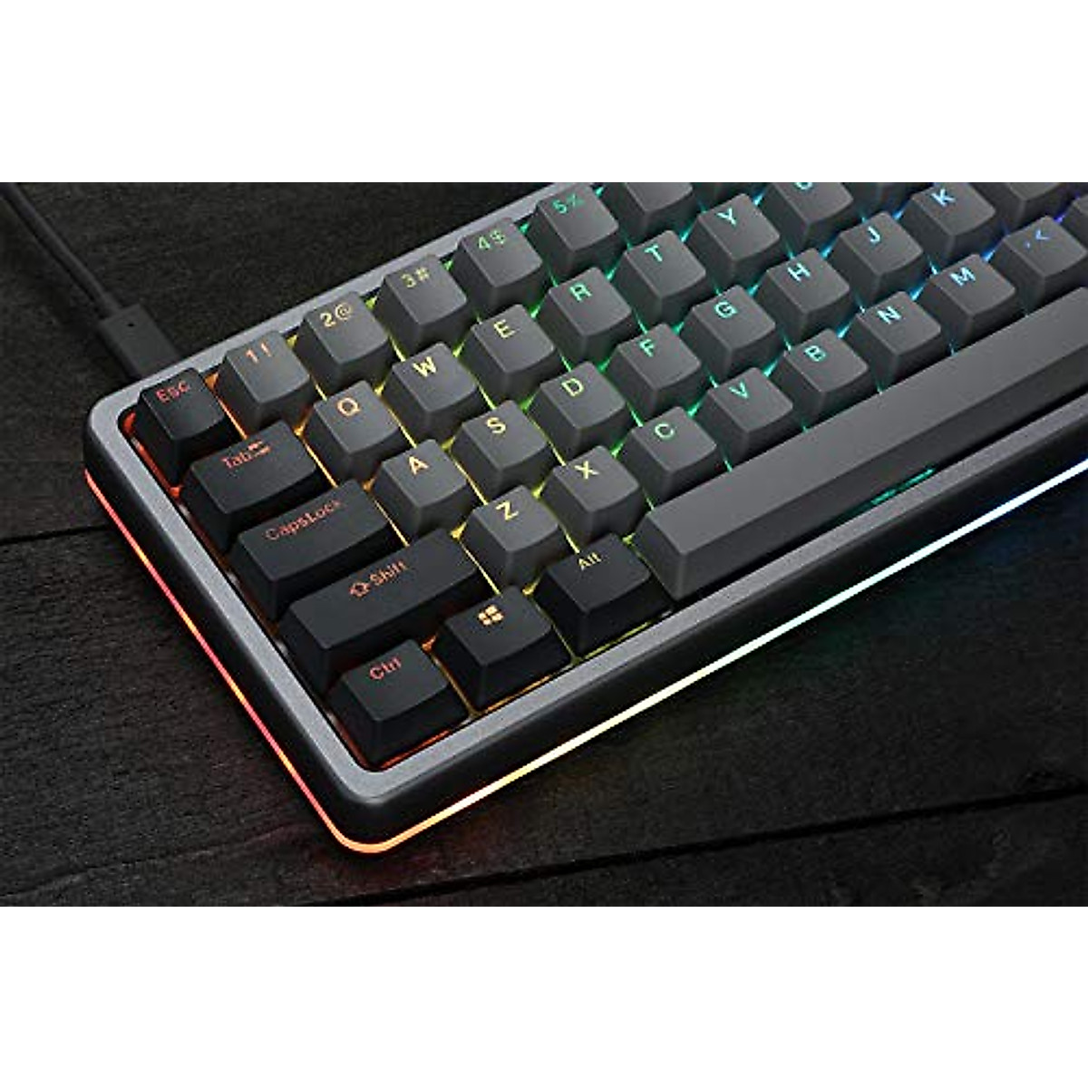 DROP ALT High-Profile Mechanical Keyboard — 65% (67 Key) Gaming Keyboard, Hot-Swap Switches, Programmable Macros, Backlit RGB LED, USB-C, Doubleshot PBT, Aluminum Frame (Kaihua Speed Silver, Gray)