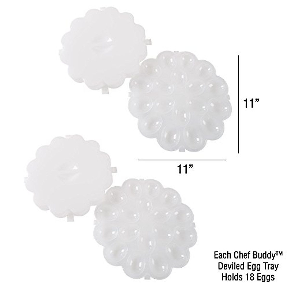 Chef Buddy Deviled Egg Tray, 1.875x10.875x10.875, Clear