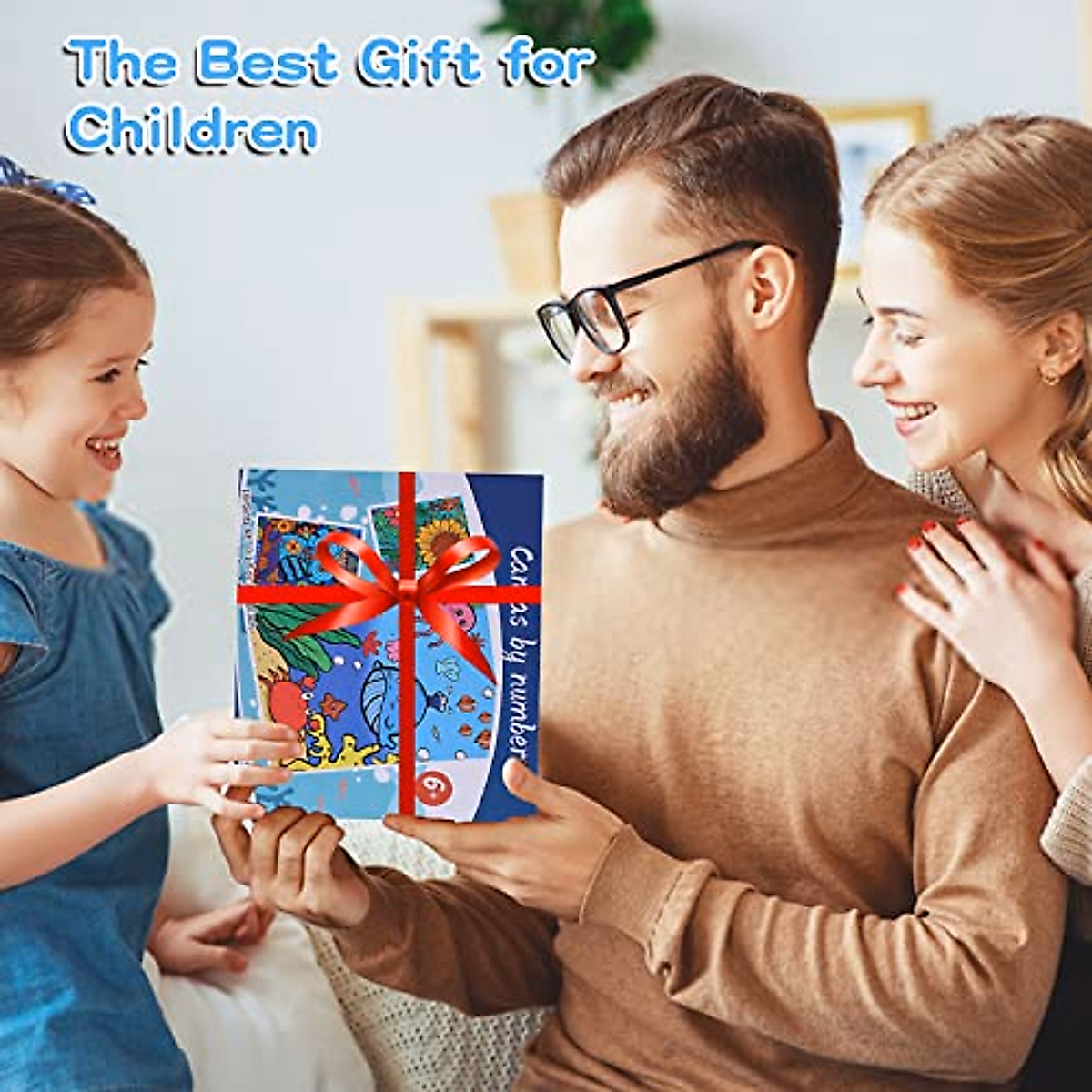 3 Pack Paint by Numbers for Kids Ages 8-12, 10*8"Color by Number for Kids Framed Canvas with 18 Acrylic Paint Pots and 6 Brushes, Kids'paint by number, Arts and Crafts Art Supplies for Kids 9-12