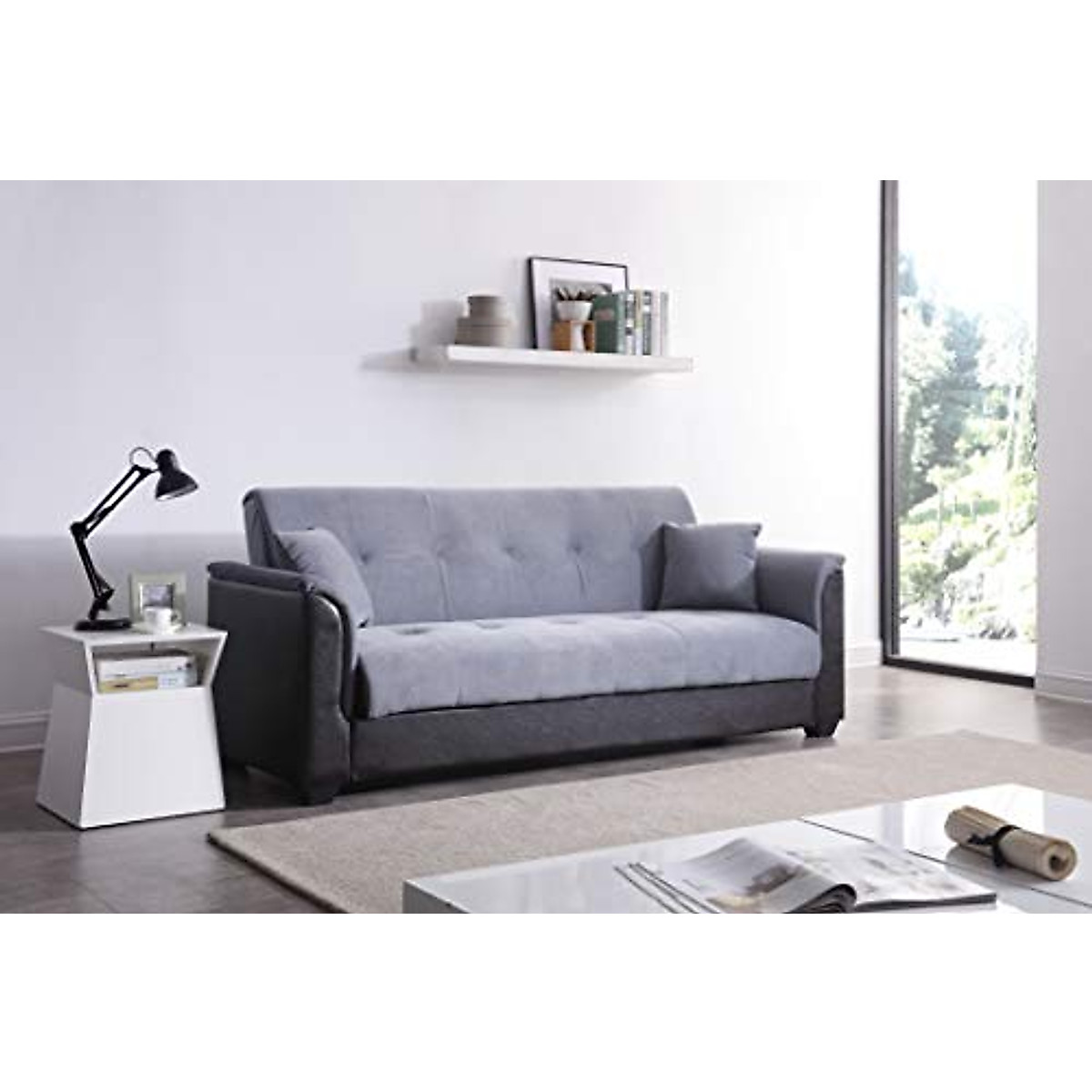 NHI Express Melanie Sofa Futon Bed, Gray
