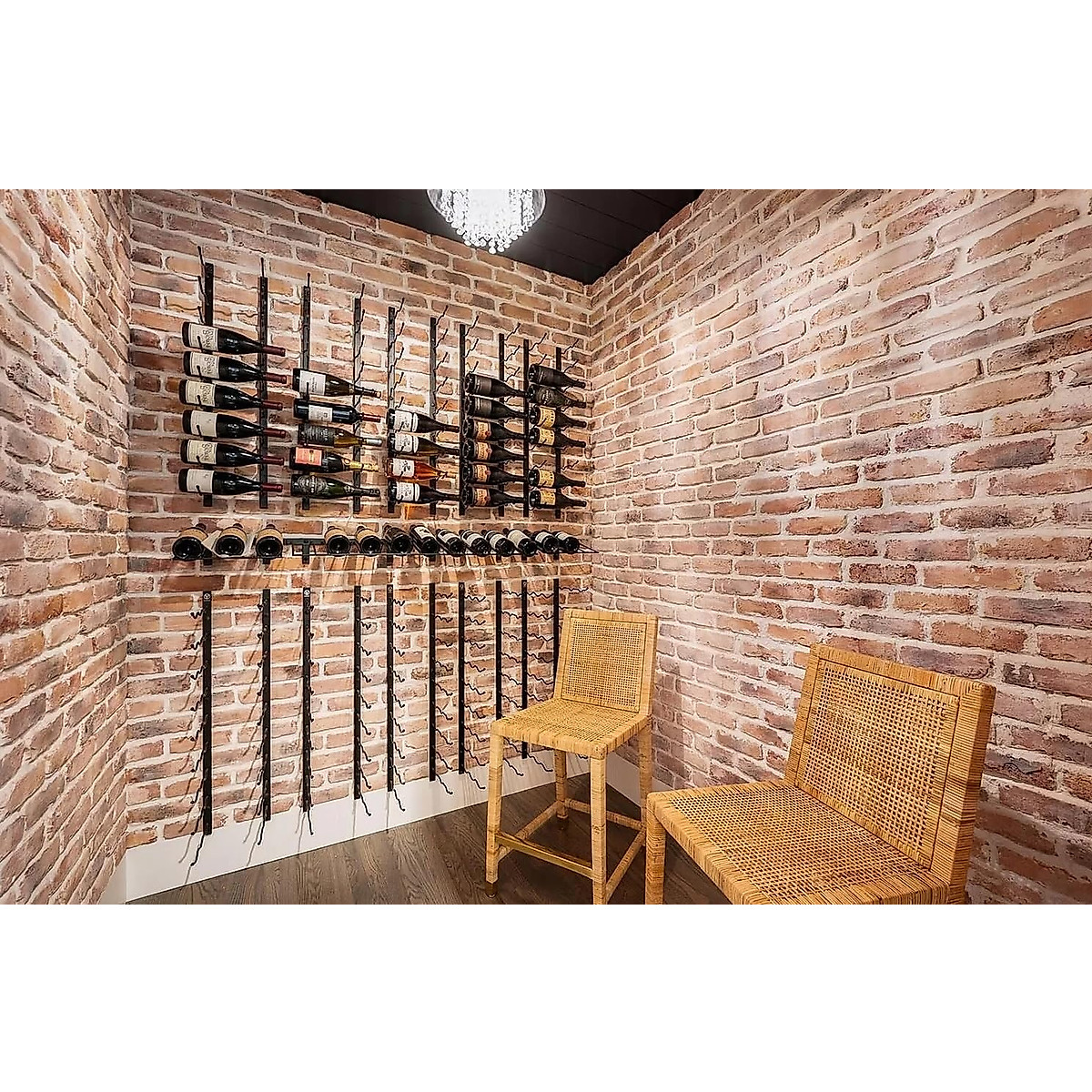 VintageView W Series (3 Ft) - 18 Bottle Wall Mounted Wine Rack (Satin Black) Stylish Modern Wine Storage with Label Forward Design
