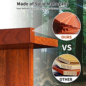 Neboic 2 Pack Guitar Wall Mount, Guitar Hanger with Wood Shelf, Guitar Hook, Guitar Holder for Acoustic Electric Bass Guitar Ukulele Banjo Mandolin