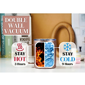 Onebttl Writer Gifts for Women/Men - 12oz Stainless Steel Insulated Mug with Lid - Graduation/Birthday/Christmas Gift for Writers, Novelist, Scriptwriter - Facts, Rosegold