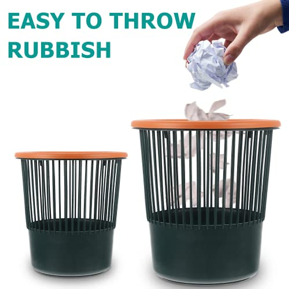 Zerodeko Trash Bin Trash Bin Trash Can Wastebasket with Pressing Ring Modern Rubbish Bin Arbage Bucket Large Capacity Waste Paper Container for Home Office Bathroom Green Trash Cans Trash Cans