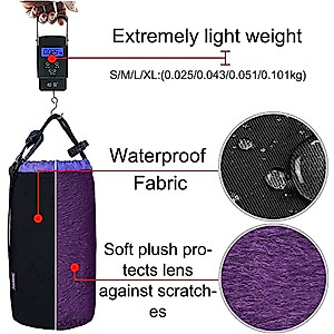 Camera Lens Case, Cwatcun 4 Pack Lens Pouch Bag Set with Thick Protective Neoprene, for Canon, Nikon, Sony, Pentax, Olympus, Panasonic, Fuji, Sigma DSLR/SLR Camera Lens (Small, Medium, Large, X Large)