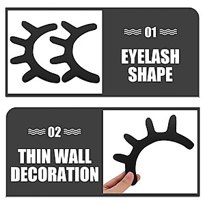 VOSAREA 2pcs Sleepy Eyes Wall Decor Wooden Eyelash Bedoom Wall Decoration Sleepy Eyes Wall Stickers Art Decals for Nursery Baby Room Kids Bedroom, Black