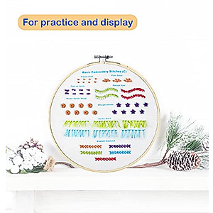 DPSKLTD Beginners Embroidery Stitch Practice Kit, 4 Pack Embroidery Kits to Learn 39 Different Stitches for Embroidery Starters, Craft Lovers with Detailed Instructions (Multi-1)