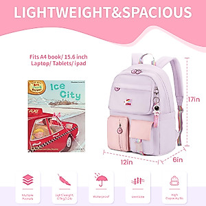 LISINUO Backpack for Girls Kids Schoolbag Children Bookbag Women Casual Daypack (Purple)