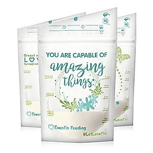 Evenflo Feeding Evenflo Feeding Advanced Breast Milk Storage Bags for Breastfeeding - 5 oz (100Count)