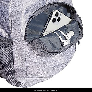adidas Linear Mini Backpack Small Travel Bag, Jersey Grey/Onix Grey/White, 10.5 inch x8.5 inch x4.25 inch